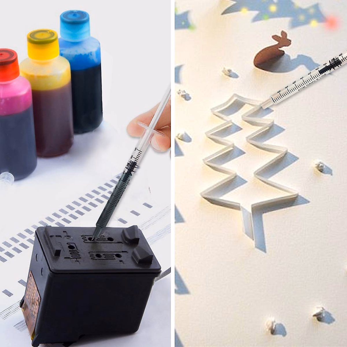 DEPEPE 120pcs 1ml Luer Slip Tip Syringe with Caps, Without Needle, for Pet Feeding and Industrial Use