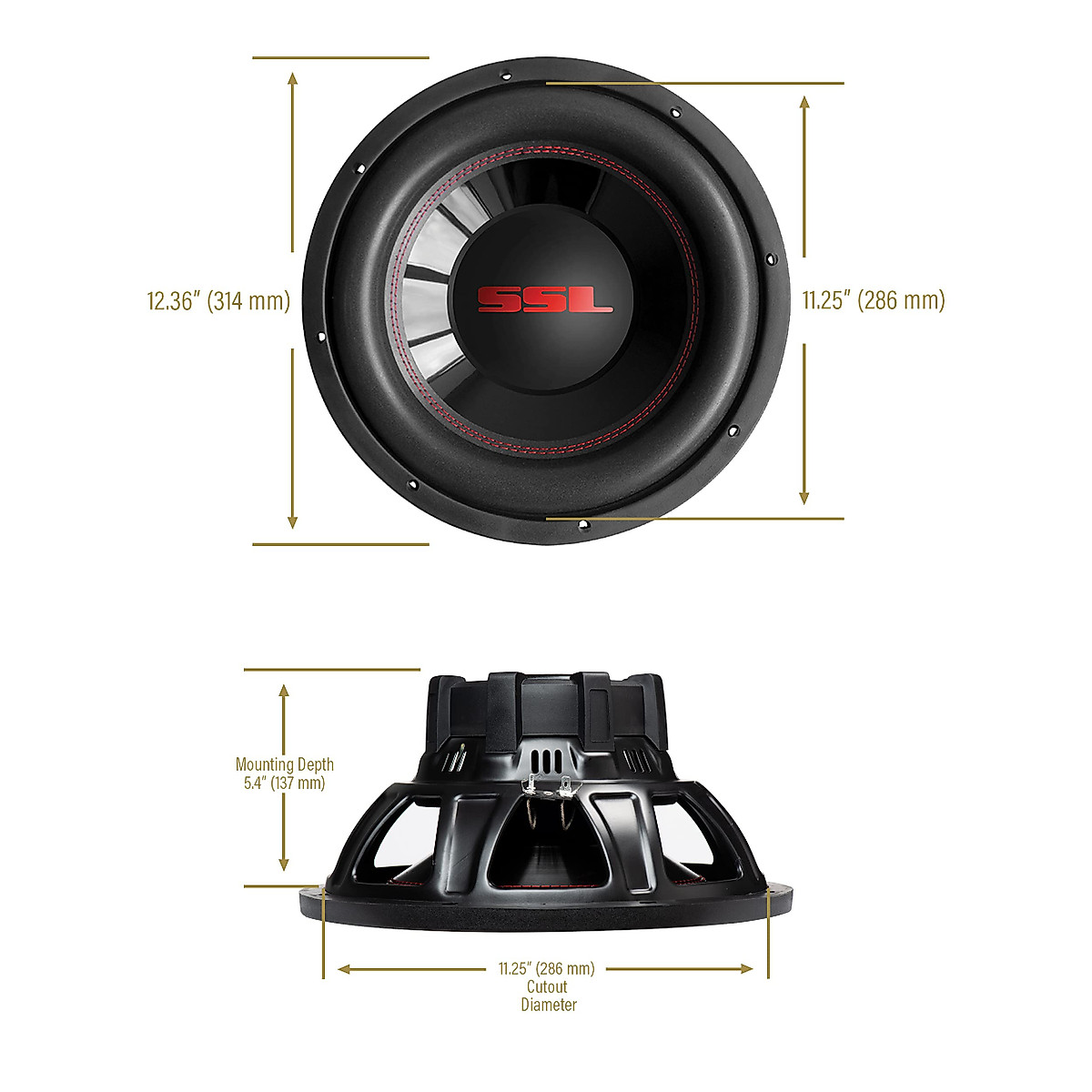 Sound Storm Laboratories CG12D 12 Inch Car Subwoofer - 1200 Watts Maximum Power, Dual 4 Ohm Voice Coil, Sold Individually