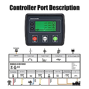 Diesel Generator Control Panel, Self-Starting Genset Controller Alarm Indication DSE4520 for 3-Phase Mains Detection for EFI Engine