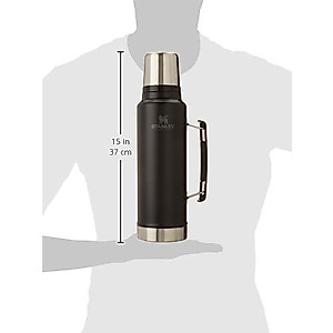 Stanley Classic Vacuum Insulated Wide Mouth Bottle, Matte Black - BPA-Free 18/8 Stainless Steel Thermos for Cold & Hot Beverages – Keeps Liquid Hot or Cold for Up to 24 Hours – Lifetime Warranty