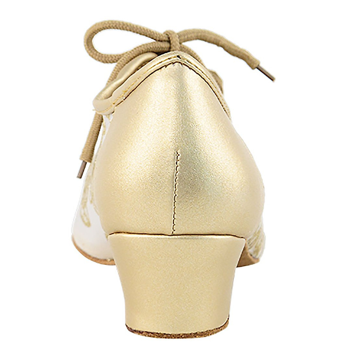 Very Fine Dance Shoes - Ladies Practice, Cuban Low Heel Ballroom Dance Shoes - 2002-1.5-inch Heel and Foldable Brush Bundle - Light Gold Leather - #79 Mesh - 8