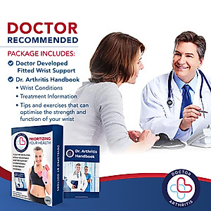 Dr. Arthritis Doctor Developed Fitted Wrist Brace for Carpal Tunnel Syndrome, Tendonitis and other Wrist Conditions, Splint Support Single (Pink, Left Hand)