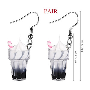 Holibanna Women Drop Earrings Ice Cream Dangle Earrings Food Pendant Earrings Ear Accessories for Girls Women Birthday Beach Party Decorations