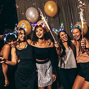 LED Cat Ears Headband,Aniwon12PCS Light Up Headband Cute Cat Ear Rabbit Ear Unicorn Headband Luminous Led Headband for Women Girls Kids Led Hair Accessories Christmas Halloween Party Supplies