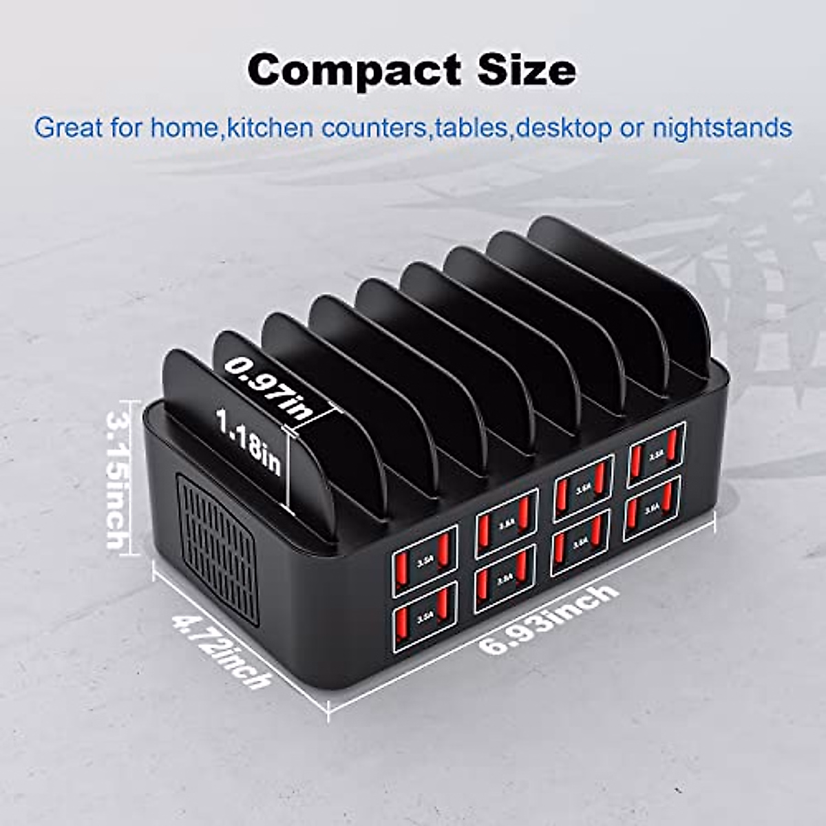 Charging Station for Multiple Devices,Cinlinso 175W/35A 16 Port USB Fast Charging Station,Multi Device Charger Organizer Compatible with iPad,Tablet,Kindle Cell Phone and Other Electronic