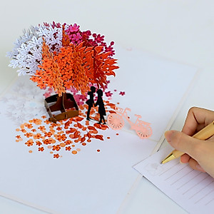 MeeSunnie Pride Month Card, 3D Pop Up Greeting Card, Lesbian LGBTQIA Card for Girl, Women, Mom, Wife, Couple, Bride on Valentine, Anniversary, Birthday, Engagement, Wedding with Envelope (Lesbian)