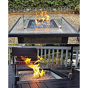 NUPICK Fire Pit Wind Guard, 19 inch Square Wind Guard for 28-32 inch Fire Pit Table, 5/16 Inch Thickness Clear Tempered Glass
