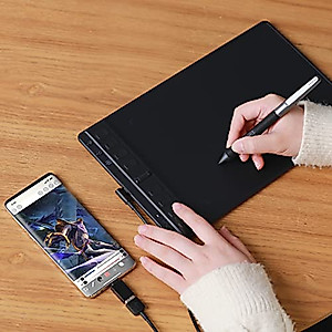 2023 HUION Inspiroy 2 Medium Drawing Tablet with Scroll Wheel 8 Customized Keys Battery-Free Stylus for Digital Art, Design, Sketch, 9x5inch Graphics Tablet Works with Mac, PC & Mobile, Black