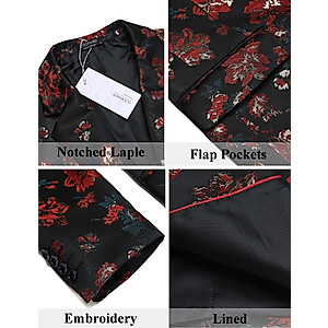 COOFANDY Mens Christmas Tuxedo Jackets Slim Fit Suit Blazer Jacket for Dinner Party Prom Wedding