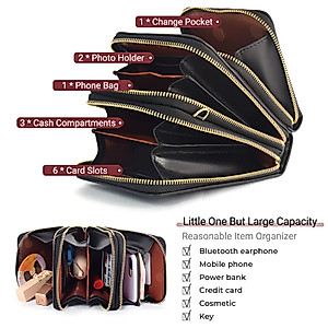 LassZone Women Small Cross Body Phone Bags Cell Phone Wallet Card Hold Purse Shoulder Bags with Two Straps