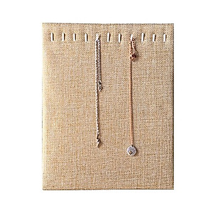 New Wayzon 11 Slots L-Shape Necklace Bracelet Display Stand Organizer Jewelry Holder Tower Pad (Linen)