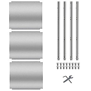 Generic Stainless Steel Kitchen Laundry Room Storage Pantry Shelf Garage Heavy Duty Shelving, Each Shelf can Bear 200 pounds evenly distributed; (3tier-Adjustable (23.6L x 14W x 31H))