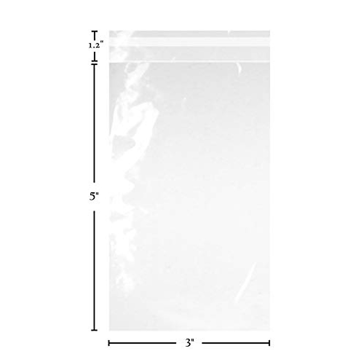 Purple Q Crafts Clear Self Sealing Cellophane Bags 3" x 5" 100 Pack Cookie Bags For Packaging Gifts, Favors, Cookies and Products (3"x5")