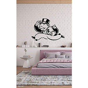 Money Bags Monopoly Game Board Games Family Time Strategy Strategic Babies Guys Boys Girls Womens Kids Children Wall Decals Vinyl Stickers Art Rooms Room Walls Wall Decoration Size (40x40 inch)