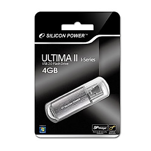 Silicon Power Ultima II-I Series USB 2.0 4 GB Flash Drive - SP004GBUF2M01V1S (Silver)