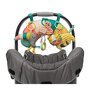 Infantino 4-in-1 Deluxe Twist & Fold Activity Gym & Play Mat, Tropical - Includes linkable Toys, Musical Monkey, Mirror and Bolster Pillow, for Newborns, Babies and Toddlers