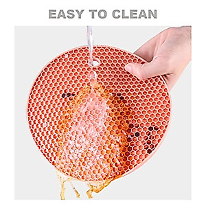 ZEBCHY Silicone Trivet Mats, Multipurpose Silicone Pot Holders for Hot Pand and Pot Pads Heat Resistant Kitchen Counter Protector, Set of 4