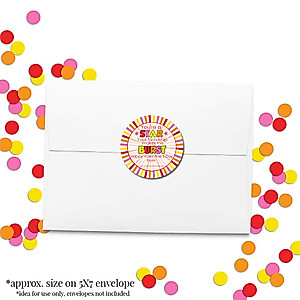 You’re a Star Fruit Chew Themed Valentine Party Favor Sticker Labels for Kids, 40 2" Party Circle Stickers by AmandaCreation, Great for Classroom Valentines, Envelope Seals, Gifts & Treats