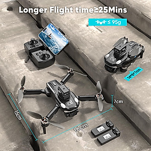 Mini Drone with Camera for Adults, 4K HD Foldable, One Key Take Off/Land Brushless Motor Waypoint Fly 32 Mins Long Flight, Toys for beginner