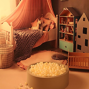 GOGOSO Ball Pit Balls 100 - Soft Plastic Balls for Babies Toddlers Kids Children with Storage Bag for 1 2 3 Years Old, 3 Colors (100 Balls) White Beige Transparent