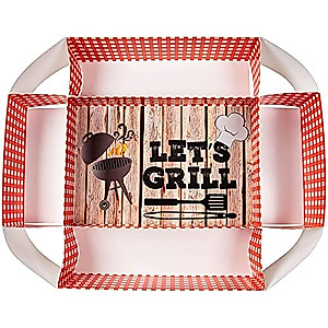 Disposable Serving Platter - Picnic Tray, 5 Compartments with Cup and Dip Holders, Best for Finger Food and Snacks, 4 x 20 x 26 Inches