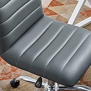 Modway Ripple Ribbed Armless Mid Back Swivel Computer Desk Office Chair In Gray