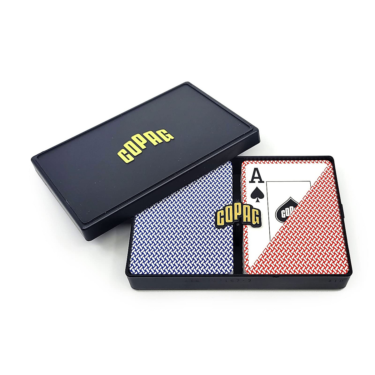 Copag Export Design 100% Plastic Playing Cards, Poker Size (Standard) Jumbo Index Red/Blue Double Deck Set