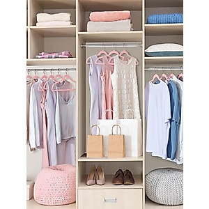 Smartor Pink Velvet Hangers - 50 Pack, Felt Hangers Non Slip Rose Gold Velvet Hangers, Heavy Duty Felt Hanger Flocked Hangers as Coat Hangers, Suit Hangers - Heavy Duty Clothes Hangers Velvet - Pink