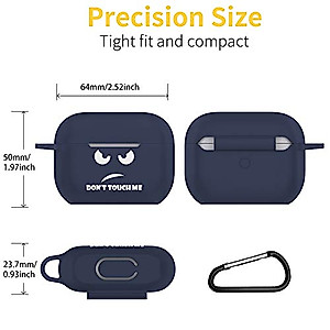 EasyAcc Silicone Funny Case Cover for AirPods Pro 2019, AirPod Pro Case Protective Skin Air Pod Pro Cute Accessories with Keychain Dark Blue