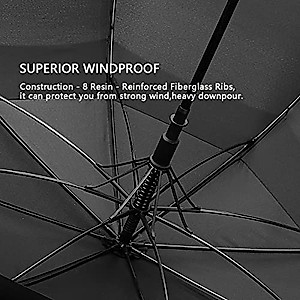 Goothdurs 62 Inches Golf Umbrella Automatic Open Windproof Waterproof Large Double Canopy Vented Rain Stick Umbrellas for Men Women
