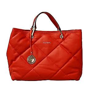 Pierre Cardin Large Red Soft Quilted Shopper Tote for womens