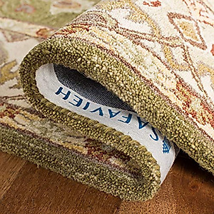 SAFAVIEH Anatolia Collection Area Rug - 8' x 10', Moss & Ivory, Handmade Traditional Oriental Wool, Ideal for High Traffic Areas in Living Room, Bedroom (AN562D)