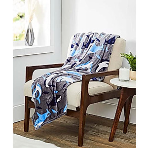 Shark Baby by Decor&More Extra Soft Throw Blanket (50" x 60") - Blue and Grey Sharks