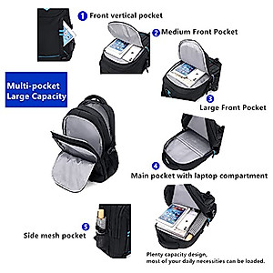 Rolling Backpack for Boys 18in Black Trolley Bags Wheeled Bag Kids' Carry-Ons Travel Primary Middle School Bookbag