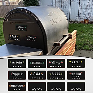12 Pack Pellet Hopper Magnet Labels Pellet Grill Guide Magnet Traeger Wood Pellet Bin Labels & Hopper Magnets Essential BBQ Smoker Accessories Magnetic Pellets Markers