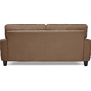 Serta Palisades Upholstered Sofas for Living Room Modern Design Couch, Straight Arms, Soft Fabric Upholstery, Tool-Free Assembly, 78" Sofa, Kingston Tan