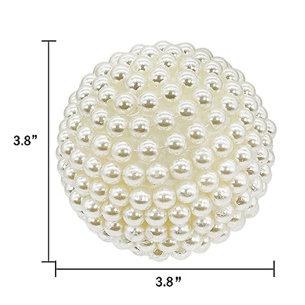 Galt International Decorative Pearl Covered Ball Orbs Bowl Filler Vases & Baskets 3.8” Diameter Set of 3 Vase Bowl Tray Filler Decor Orbs Dining Table Coffeetable Centerpiece Spheres