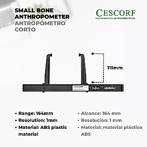Cescorf Innovare Small Bone Anthropometer Caliper Plastic 164mm to Measure Diameter Width of Elbow, Knee, Foot, Wrist, Biestiolide, Bimaleolar, Forearm, Thighbone, Humerus, Femur