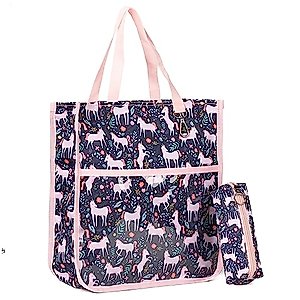Kids Cute Tote Bags for Boys Girls Ages 4-16,Handbags with Pencil Case, Book Tote Bags with Zipper for School and Playtime (pink)