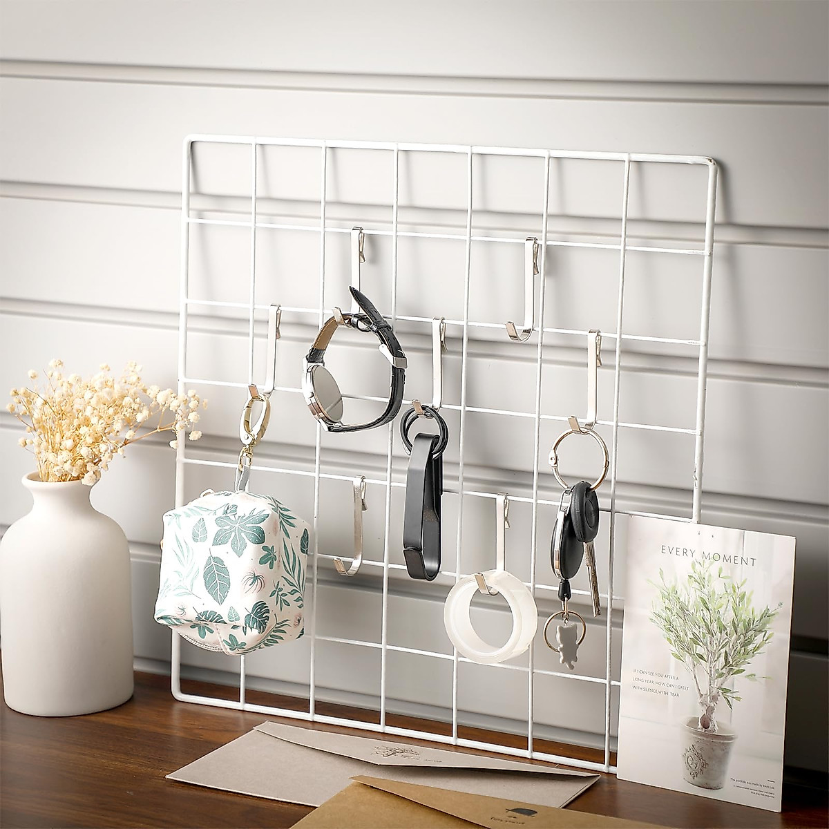 Lyrow 40 Pcs J Hook for Wire Shelving Hooks Stainless Steel Hanger Clip on Metal Wire Rack Hook Hanging Sink Grid Hook for Display Kitchen Bedroom Office Wire Shelf Pans Pots Kitchenware Shirts