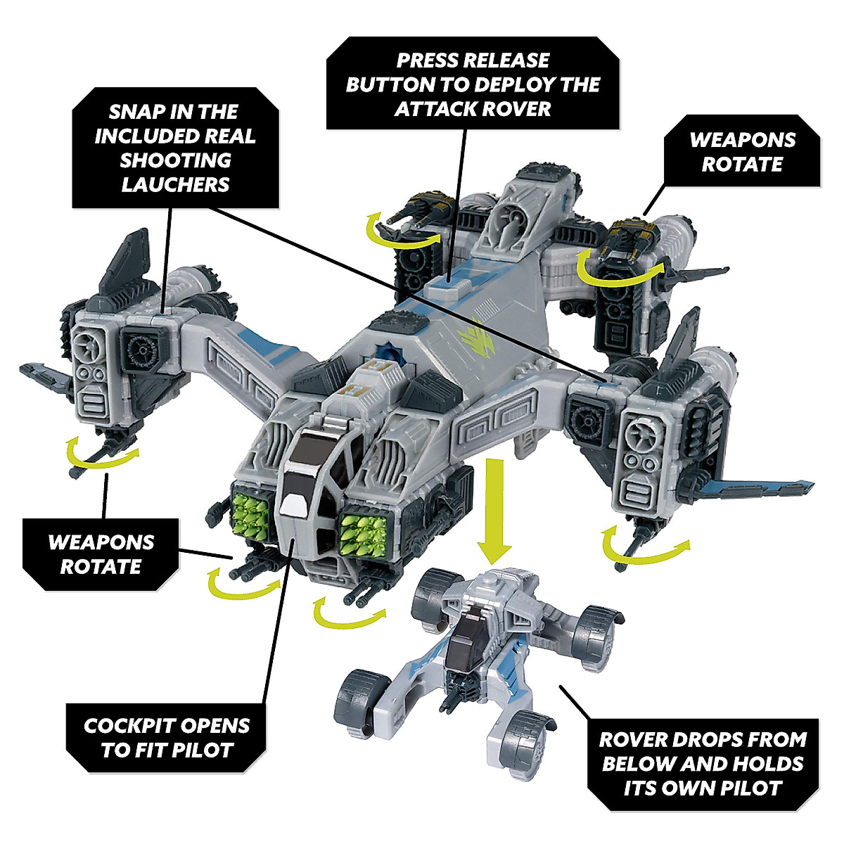 Snap Ships Gladius AC-75 Drop Ship - Construction Toy for Custom Building and Battle Play - Ages 8+