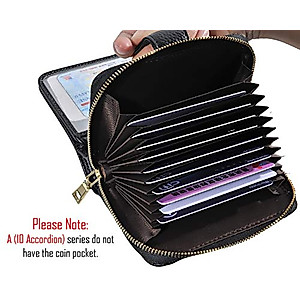 Beurlike Women's RFID Credit Card Holder Organizer Case Leather Security Wallet (Black)