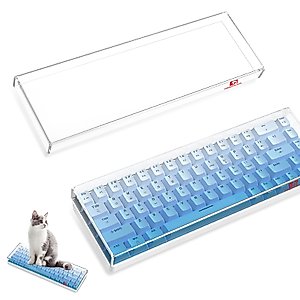 ZIYOU LANG KC02 Acrylic Clear Transparent Keyboard Cover(12.28*4*0.9’’) with Dustproof Waterproof Anti-hit Anti-cat Protective Case for 65% Small Layout 61Key 64Key 68Key Mechanical Gaming Keyboard
