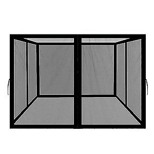 EasyLee Gazebo Universal Replacement Mosquito Netting 10x12, 4-Panel Screen Walls for Outdoor Patio with Zipper, Mosquito Net for Tent Only (Black)