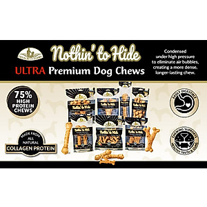 Fieldcrest Farms Nothing to Hide Natural Rawhide Alternative 3'' Wish Bones for Dogs - Digestible Rawhide Free Dog Chews Long Lasting - Bones for Small Dogs - Great for Dental Health 12 Bones