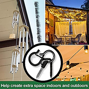 Weixinghera Home & Kitchen Hanging Hooks Utility , Large S Hooks for Hanging,Heavy Duty Metal Hooks for Hanging Pictures, Bags, Coats and More (White+Black)