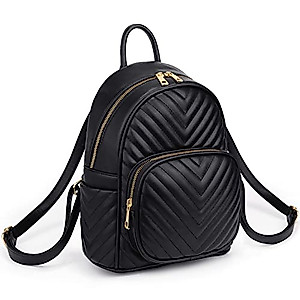UTO Backpack Purse for Women Quilted Leather Vegan Small Girls Daypack Travel Shoulder Bag Fashion Ladies Satchel