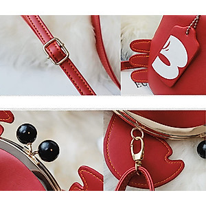 Personalized cartoon style ladies shoulder bag, crab-shaped messenger bag, animal style ladies handbag(Red)