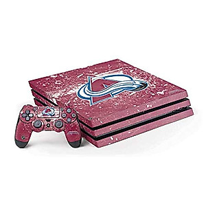 Skinit Decal Gaming Skin Compatible with PS4 Pro Console and Controller Bundle - Officially Licensed NHL Colorado Avalanche Frozen Design