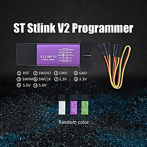 ST-Link STM32 Emulator, Aideepen ST Link V2 Programmer Unit Emulator Downloader (Random Color)+2PCS 40pin STM32F103C6T6 ARM STM32 SWD Minimum System Board